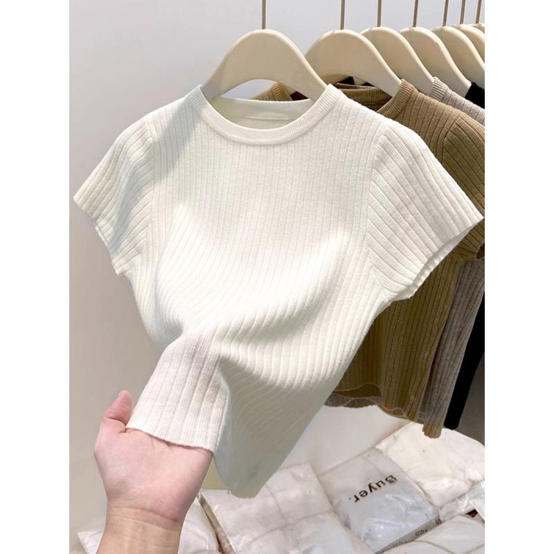 ・素材: ポリエステル・厚み: 中厚・組み合わせ: 単品・スタイル: ベーシック・版型: スリム・袖型: 標準袖・襟型: クルーネック・袖丈: 三分袖・柄: 無地・着丈: 普通 (50cm<着丈≤65cm)・加工: ノンアイロン処理・...