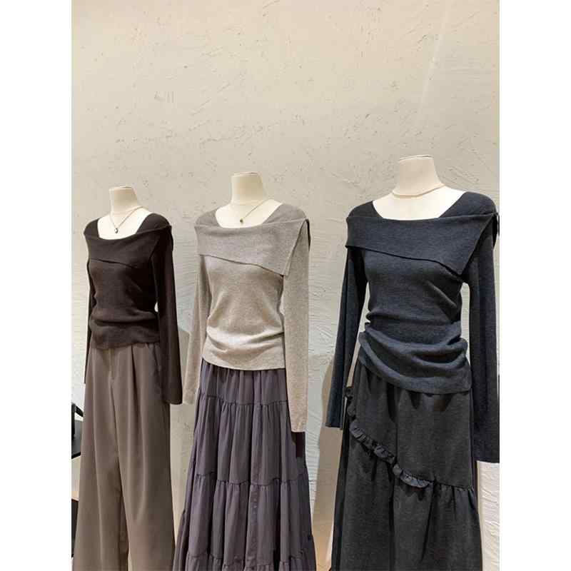 ・素材: ポリエステル・厚み: 中厚・組み合わせ: 単品・形状: スリム・着丈: 普通 (50-65cm)・襟型: ボートネック・袖丈: 長袖・袖型: 通常・色: キャメル,ダークグレー,ベージュ,ブルー,ブラック・サイズ: S,M,L・ス...