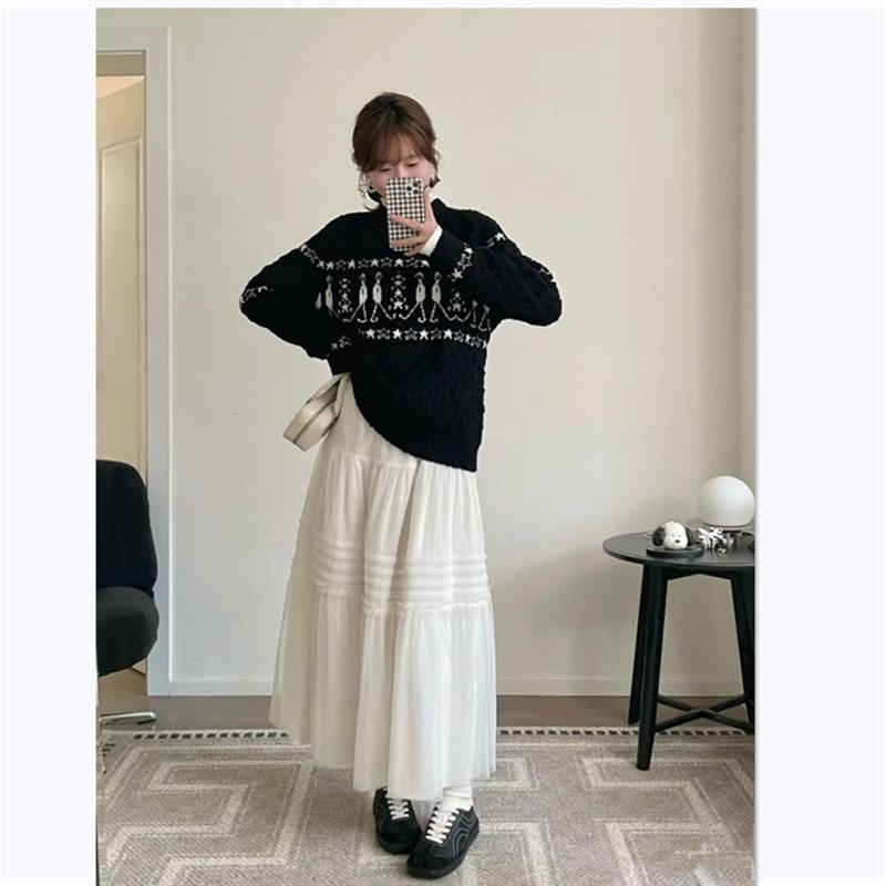 ・柄: 無地・加工: ノンアイロン・生地名: ポリエステル・主生地成分: ポリエステル・副生地成分: スパンデックス・スカート型: Aライン・スカート丈: ミドル・流行要素: メッシュ・色: 白,杏色,ピンク,黒・サイズ: フリーサイズ・ス...