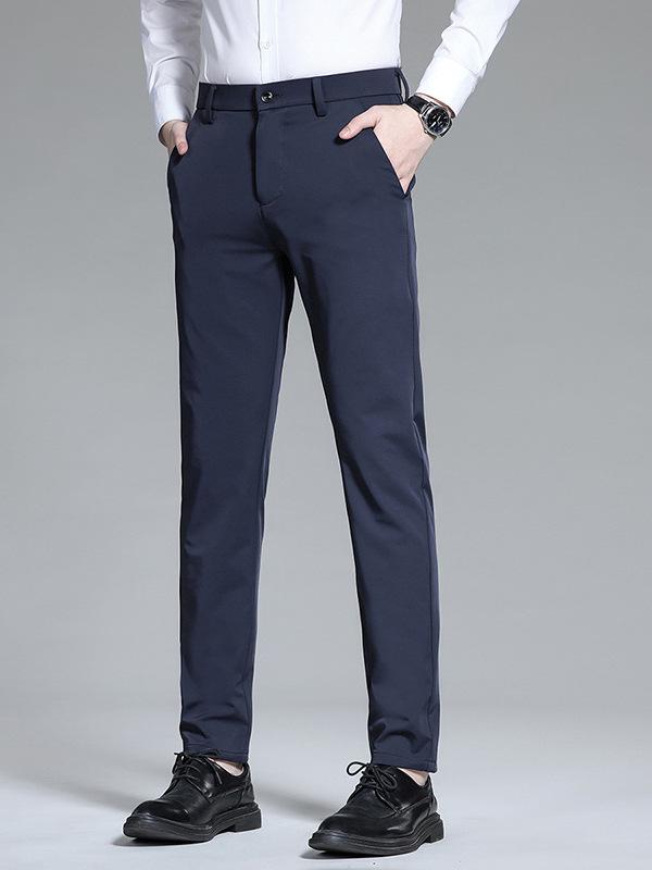 ・パンツタイプ: ストレート・丈: ロング・ウエスト位置: ミッド・前立て: ジッパー・厚み: 普通・柄: 無地・素材: コットン混紡・主素材成分: ナイロン90%,スパンデックス10%・使用シーン: 日常・裾形状: ストレート・加工: マ...