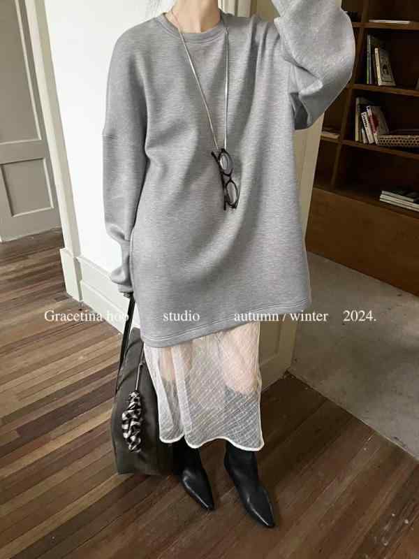 ・素材: ポリエステル50-70%・柄: 無地・加工: スプライス・スタイル: プルオーバー・セット: 2点セット・スカート丈: ミドル・スカートタイプ: スプライス・首元: 丸首・袖丈: 長袖・ウエスト位置: 中腰・装飾: レース・カラー...