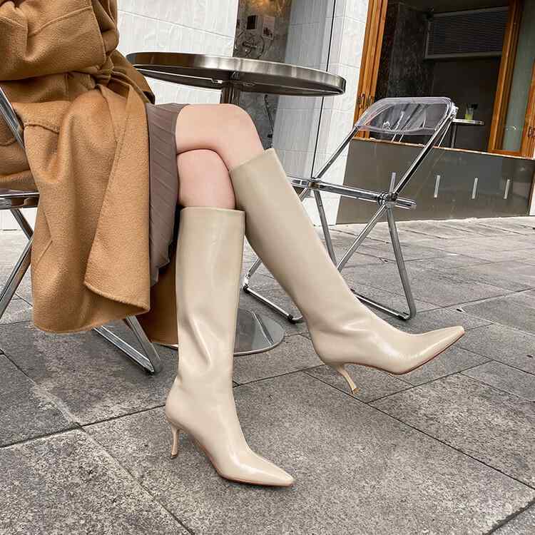 ・対象性別: 女性・アッパー素材: 本革・革質: 牛革・スタイル: シンプル・トゥ形状: スクエア・筒高: ハイカット・色: ブラック,ベージュ,ジンジャーイエロー・サイズ: 34,35,36,37,38,39