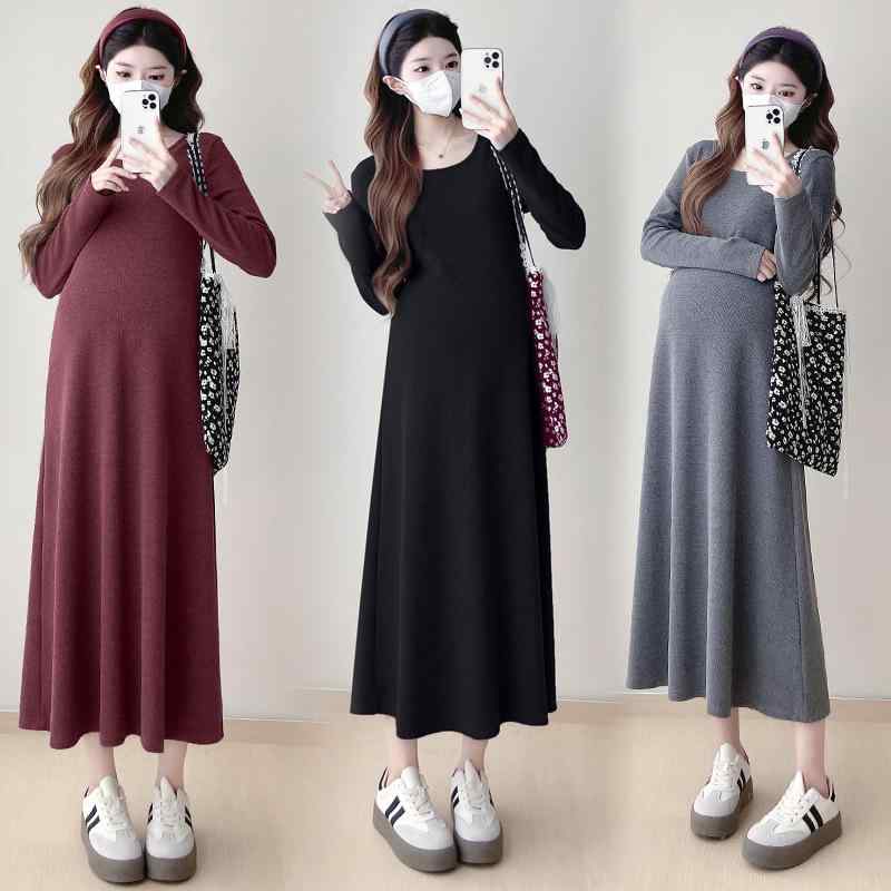 ・ネック: ラウンドネック・袖丈: 長袖・素材: コットンポリエステル・成分: ポリエステル70-80%・パターン: 無地・丈: ミドル丈・カラー: 赤,グレー,黒・サイズ: M,L,XL,2XL・袖型: ストレート袖・スカート型: Aライ...