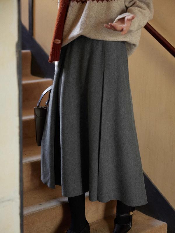 ・パターン: 無地・加工: パッチワーク/継ぎ合わせ・スカート型: Aライン・スカート丈: ミディ・流行要素: シンプル・カラー: グレー・サイズ: S,M,L・スタイルタイプ: カジュアルレディ・スタイル: 大人女性風・スカート種類: ハ...