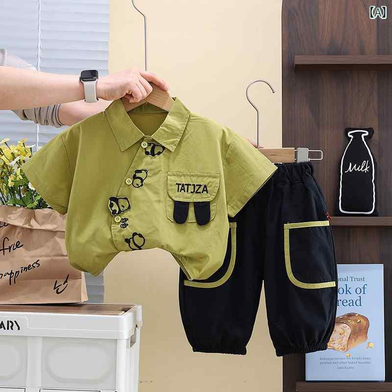 ・性別: 男性・スタイル: カジュアル・セット数: 2点・対象年齢: 8歳以上・袖丈: 半袖・厚み: 薄手・柄: キャラクター・主素材: 再生セルロース繊維・安全基準: B類・カラー: グリーン, アイボリー・サイズ: 80,90,100,...