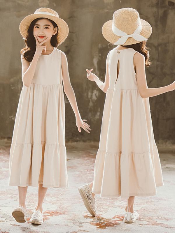 ・素材: コットン・裏地素材: ポリエステル・タイプ: キャミソールスカート・袖丈: ノースリーブ・スカート丈: ケーキスカート・色: アプリコット・対象性別: 女性・対象年齢: 中大童(8歳以上、140cm以上)・パターン: 無地・適合季...