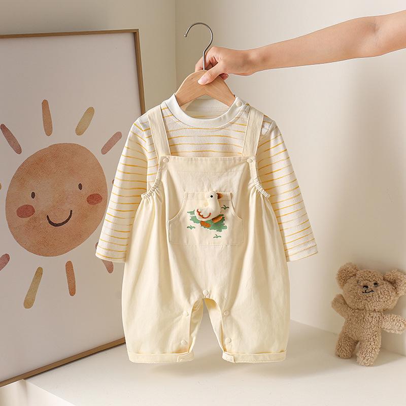 ・素材: コットン混紡・厚み: 普通・主生地: コットン95%・袖丈: 長袖・色: 米色・適合身長: 73cm,80cm,90cm,100cm・性別: ユニセックス・対象年齢: 0-1歳・スタイル: シンプル・デザイン: ロングクローリング...