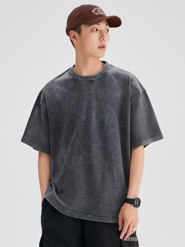 ・スタイル: アメリカンレトロ・素材: コットン100%・パターン: 無地・シルエット: ルーズ・タイプ: プルオーバー・ネック: クルーネック・袖丈: ショートスリーブ・袖型: ドロップショルダー・厚み: 普通・用途: カジュアル・加工:...