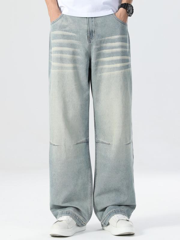 ・スタイル: 通勤・款式: ストレートパンツ・パンツタイプ: ルーズ・特殊加工: ビーズ、水洗、ユーズド、磨白・パンツ丈: ロング・ウエスト位置: ミッド・前立て: ドローコード・厚み: 薄手・素材: デニム・主素材成分: コットン・主素材...