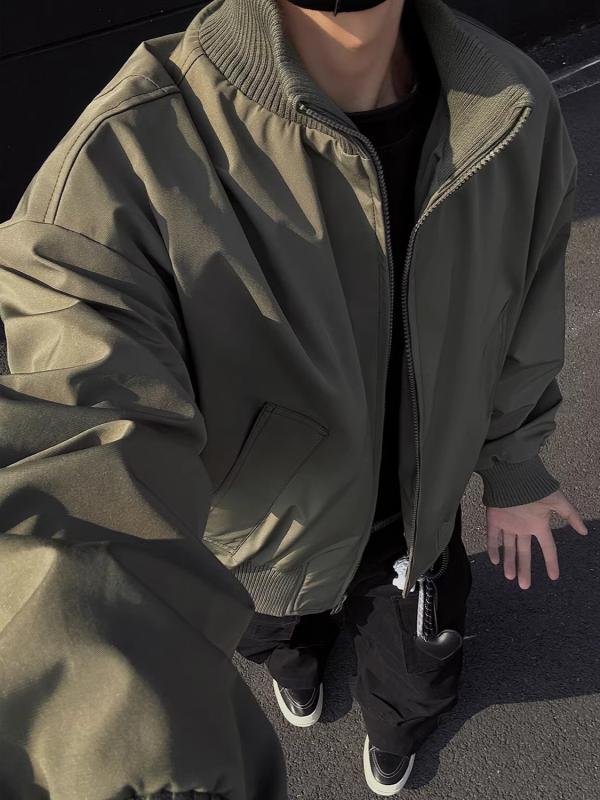 ・スタイル: チャイナトレンド・襟型: スタンドカラー・シルエット: ルーズフィット・前立て: ジッパー・厚み: 標準・柄: ストライプ,無地・適応季節: 春秋・対象: 成人男性・素材: 合成繊維混紡・表地: ポリエステル100%・裏地: ...