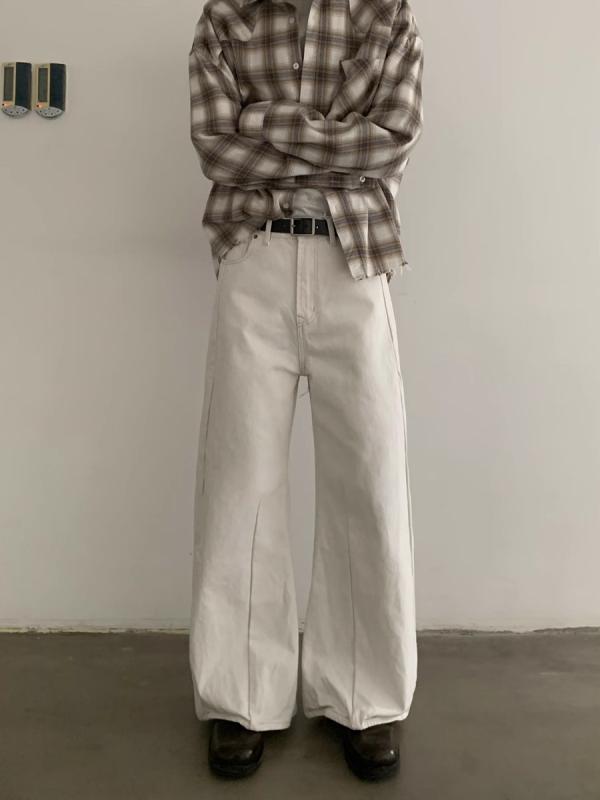 ・スタイル: ストリート・款式: ストレートパンツ・パンツタイプ: ルーズ・丈: ロング・ウエスト位置: ミッド・前立て: ジッパー・厚み: 普通・適合季節: 春秋・素材: コットン・成分含有率: コットン60%以上・使用シーン: 日常・デ...