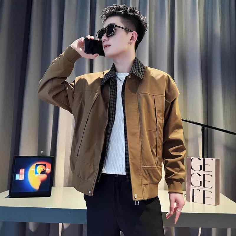 ・製品カテゴリ: ジャケット・スタイル: 韓国風・対象年齢: 成人・対象性別: メンズ・襟型: ラペル・フィット: スリム・前立て: ジッパー・フード: なし・厚み: 標準・パターン: 無地・用途: カジュアル・ディテール: ボタン装飾・裾...