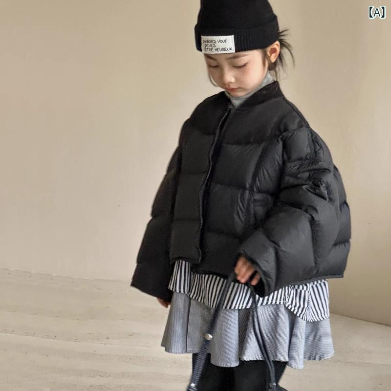 ・対象性別: 女児・対象年齢: 3~8歳・対象身長: 100~140cm・詰め物: ホワイトダックダウン・スタイル: 韓国風・柄: 無地・ダウン含有率: 86%~90%・生地加工: 柔軟加工・デザイン要素: スポーツ,可愛い,開衫,プリンセ...