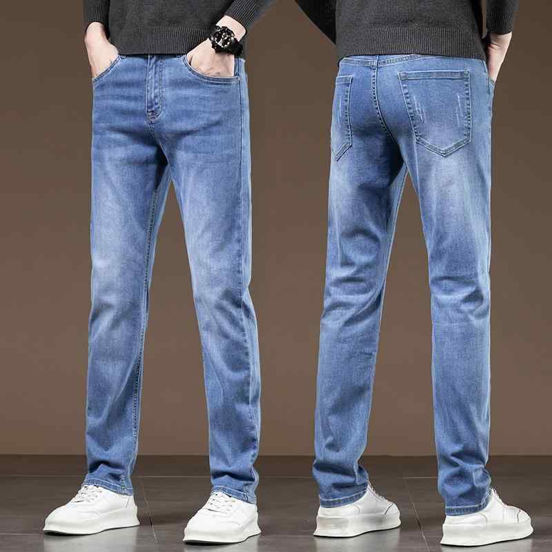 ・スタイル: ストレートパンツ・形状: ストレート・加工: 水洗・丈: ロング・ウエスト: 中腰・前立て: ジッパー・厚み: 普通・素材: デニム・主成分: コットン・ディテール: ポケット飾り・ストレッチ: 微弾性・裾: ストレート・カラ...