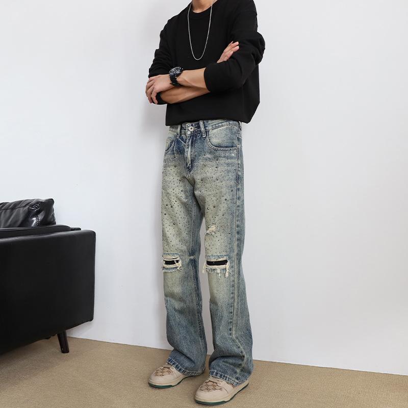 ・スタイル: ベーシック・パンツ形状: ストレート・丈: ロング・ウエスト位置: ローライズ・前開き: ジッパー・厚み: 薄手・主素材: アセテート・ディテール: マルチポケット・裾形状: ストレート・カラー: ブルー・サイズ: L,XL,...