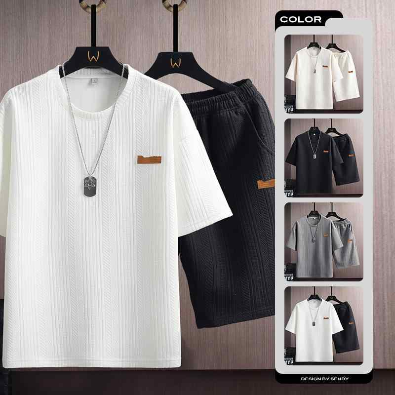 ・スタイル: 清新・厚み: 普通・パンツ丈: 5分丈/中丈・トップスタイル: Tシャツ・袖丈: 短袖・主素材成分: ポリエステル95%、スパンデックス5%・適用シーン: カジュアル・カラー: 白、黒、グレー、米白・サイズ: M,L,XL,2...