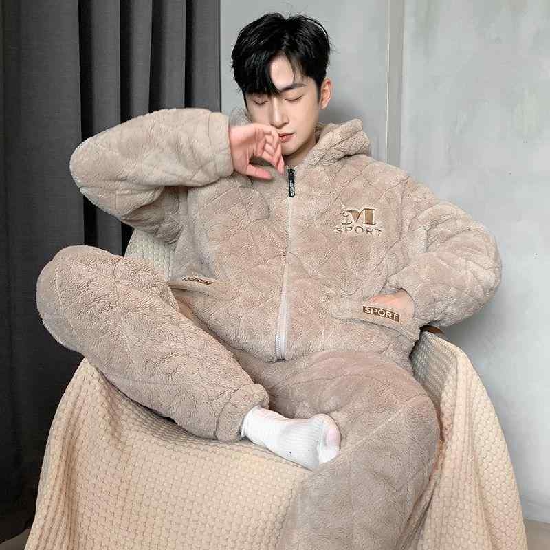 ・素材: コーラルフランネル・主素材成分: ポリエステル・主素材含有率: 95-100%・厚み: 加厚・生地厚み: 251-300g/平方メートル・襟型: ノーカラー・袖丈: 長袖・パンツ丈: 長ズボン・機能: ホームウェア・款式: セット...