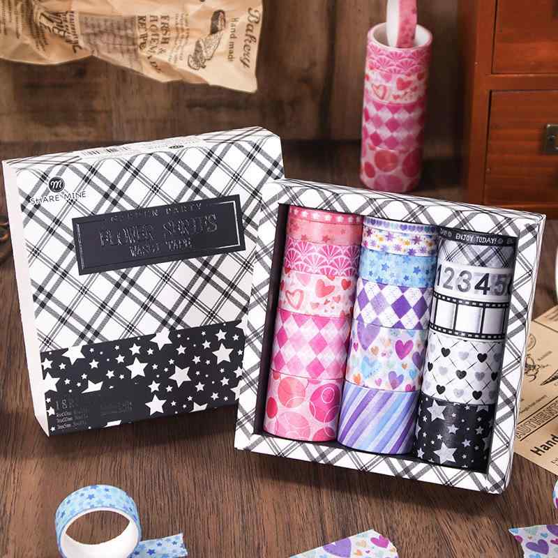 ・長さ: 2m・厚さ: 0.2mm・素材: 和紙・幅: 0.5,1,1.5,2,3cm・色: 英伦印记,花叶森森,油彩流影,色彩乐章