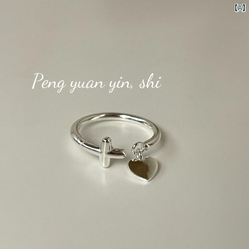 ・素材: シルバー・素材純度: 925・形状: ハート形,ジオメトリック型・加工: メッキ・スタイル: 女性用・サイズ: 調整可能・重量: 約2.4g・スタイル分類: 爽やか甘め・流行要素: ハート形