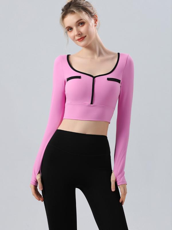 ・機能: 吸湿速乾・対象性別: 女性・表地素材: ナイロン75%・裏地素材: スパンデックス25%・色: ピンク,ブラック・サイズ: S,M,L・袖丈: 長袖・着用方法: プルオーバー・シルエット: タイト・用途: ランニング,フィットネス...