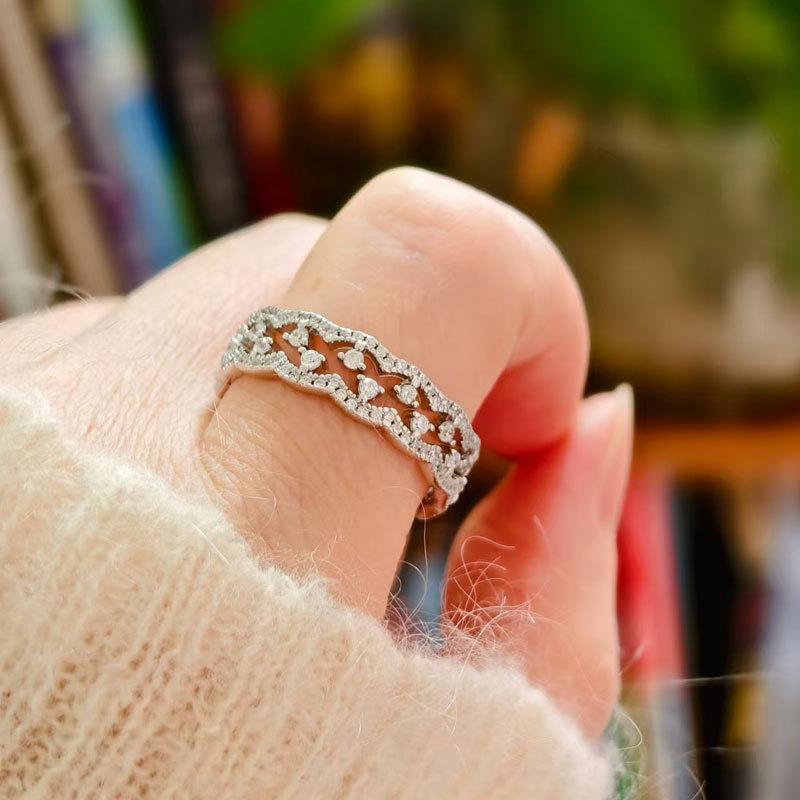 ・素材: シルバー・形状: ジオメトリック・加工: メッキ・対象: 女性用・色: プラチナ・サイズ: 5号(2件セット),6号(2件セット),7号(2件セット),8号(2件セット),9号(2件セット)・デザイン要素: 円形・スタイル: 軽奢...