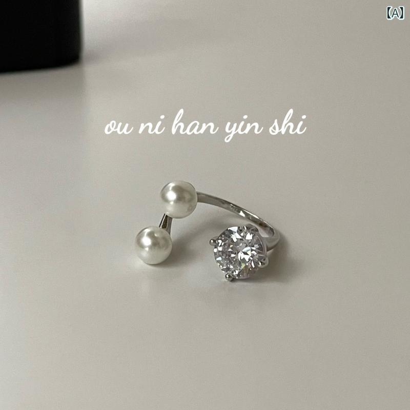 ・素材: 925シルバー・色: シルバー・サイズ: 調整可能・形状: ジオメトリック・加工: メッキ・デザイン要素: リング、ライン・スタイル: 韓国風、清新スイート・対象: 女性用