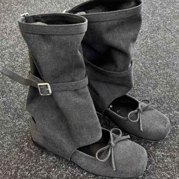 ・トゥ形状: ラウンド・アッパー素材: デニム・スタイル: ローマン・対象性別: 女性・ヒール高: 3-6cm・パターン: 無地・カラー: ダークグレー,アーモンド・サイズ: 35,36,37,38,39,40・アウトソール素材: ラバー・...