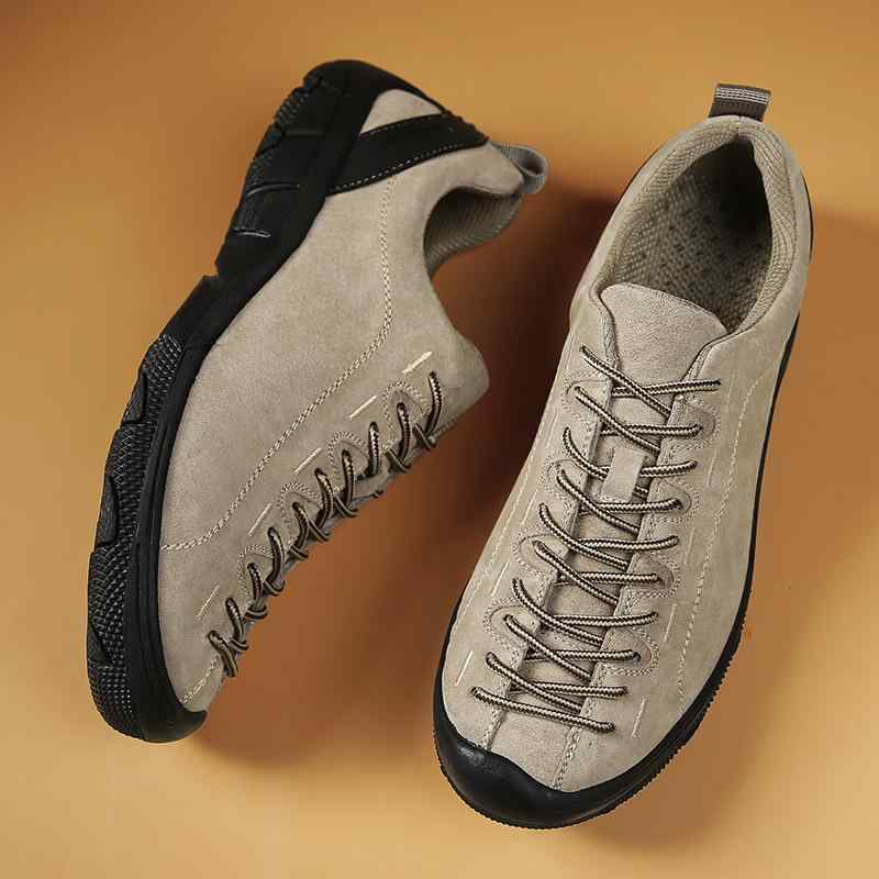 ・性別: メンズ・カラー: グレー,ブラック,カーキ・サイズ: 38,39,40,41,42,43,44,45,46,47・アッパー素材: 豚革・ライニング素材: 布・アウトソール素材: ラバー・インソール素材: PU・トゥ形状: ラウンド...