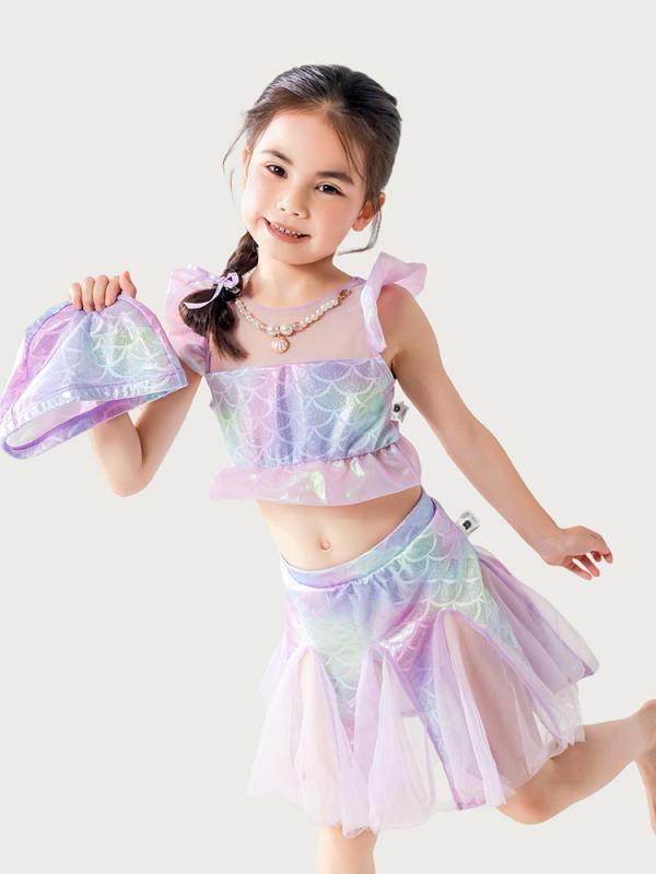 ・適用年齢: 子供・適用性別: 女・柄: カートゥーン、小清新・生地: ポリエステル・生地成分: ポリエステル繊維・重量: 150g・裏地: ポリエステル・裏地成分: ポリエステル繊維・用途: スイミング・色: 魚鱗・サイズ: 100,11...