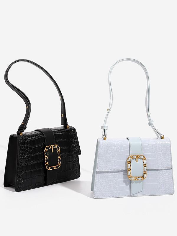 ・カラー: アイスブルー・サイズ: 25.5x7x17cm・スタイル: ビジネス・素材: 合成皮革・バッグサイズ: 中型・デザイン要素: クロコダイル紋, ロック, マカロンカラー・裏地素材: 合成革・形状: 横型方形・開閉方式: 磁扣・内...