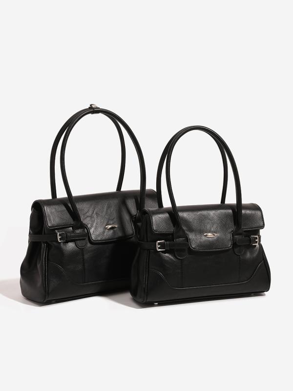 ・カラー: ブラック、チョコレート・スタイル: 欧米レトロ・素材: PU・バッグトレンドスタイル: プラチナバッグ・バッグサイズ: 大・装飾: ステッチ、バックル・裏地素材: PU・形状: 横型方形・開閉方式: 磁扣・内部構造: ジッパー隠...