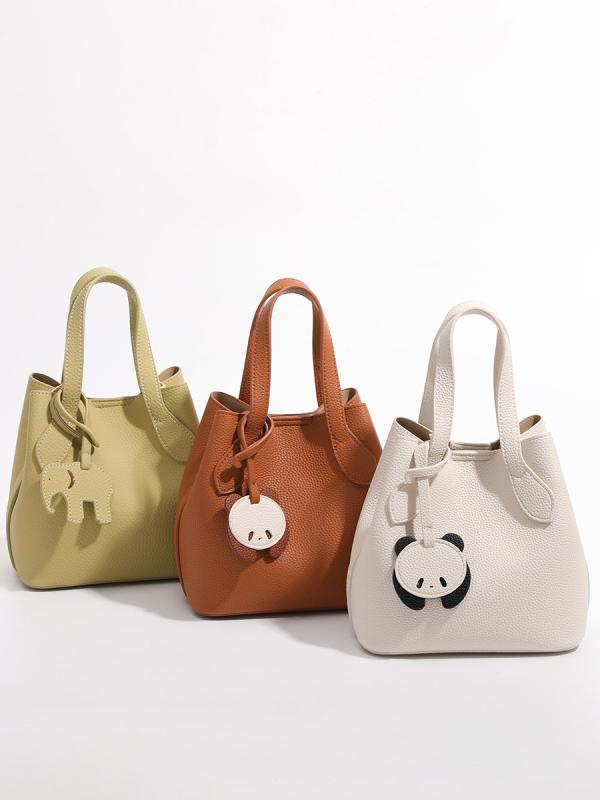 ・カラー: ブラウン,グリーン,ベージュ・サイズ: 20×12.5×19cm・素材: PUレザー・バッグサイズ: 小・形状: バケツ型・開閉方式: 磁石留め・内部構造: 携帯ポケット,カードポケット,仕切りジッパーポケット・硬度: 中程度の...