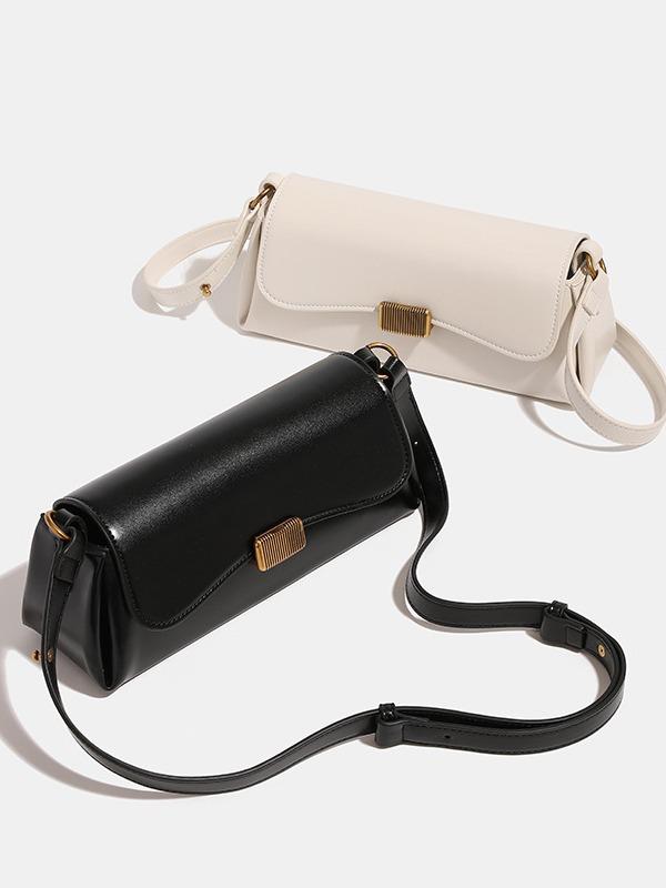 ・カラー: ブラック, オフホワイト, レッド・サイズ: 27x8x11cm・スタイル: アーバンシンプル・素材: PU・バッグサイズ: 小・装飾要素: ロック・裏地素材: PU・形状: 横型方形・開閉方式: ロック・内部構造: スマホポケ...