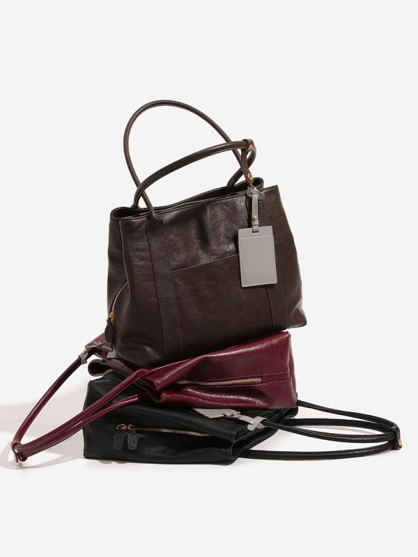 ・カラー: ブラック,レッド,チョコレート・サイズ: 34x13x29cm・スタイル: ビジネス通勤・素材: PU・バッグサイズ: 大・裏地素材: ポリエステルコットン・形状: 横型方形・開閉方式: ジッパー,ホック・内部構造: ジッパー隠...