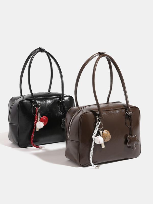 ・カラー: ブラック, ブラウン・素材: PU・バッグタイプ: ボストンバッグ・バッグサイズ: 大・裏地: ポリエステル・形状: 横型方形・開閉: ジッパー・内部構造: スマホポケット, カードポケット・硬度: 中間偏軟・外ポケット: スラ...