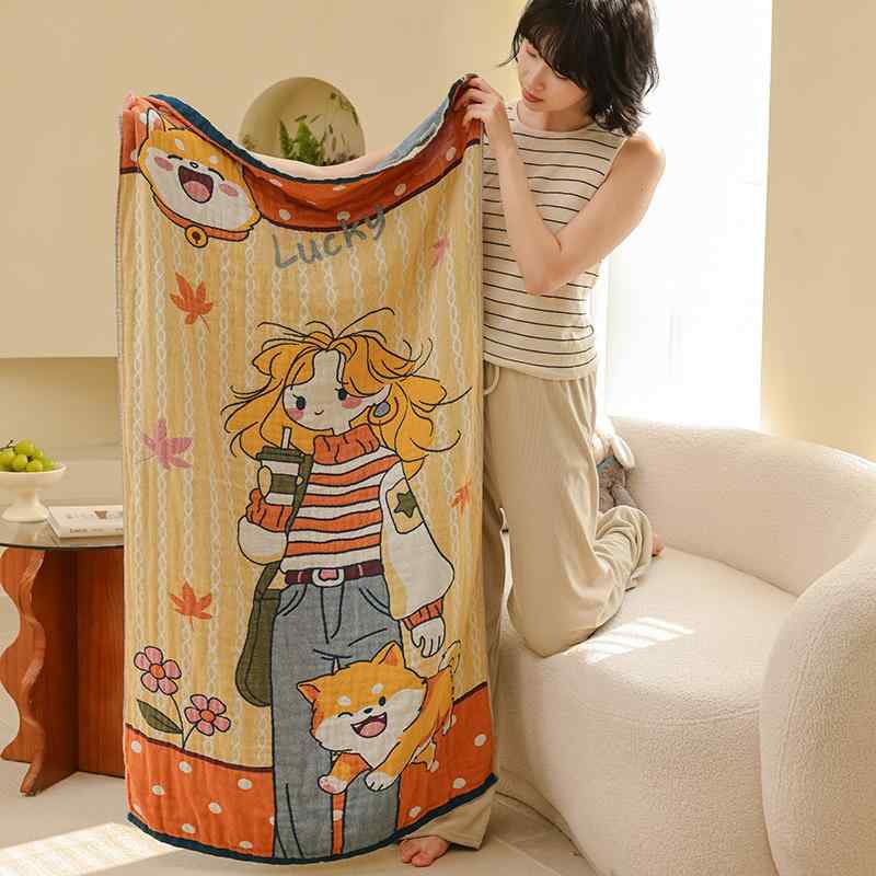 ・素材: 綿100%・生地重量: 120g-140g・カラー: アイスクリームガール,海域,幸運小猫,リボン小犬,クリスマス,童話,笑顔猫,雪地ガール・サイズ: 80×160cm・特徴: 厚手大型吸水速乾・糸規格: 150D・織り: 平織