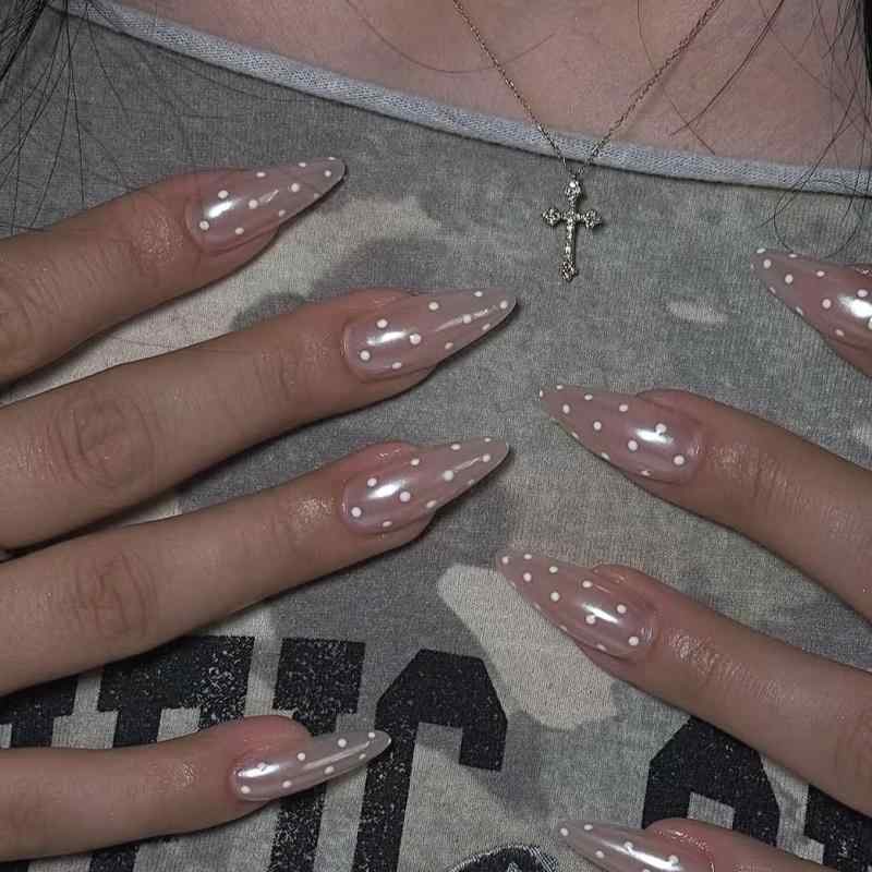 ・カラー: 極光波点・サイズ: XS,S,M,L・スタイル: 純色,猫眼,甘美,フレンチ,セクシー,超薄無痕,爆闪,アイス透過,シンプル,ヨーロピアン,INS風,チークネイル,ピュアデズ・款式: ショート,ロング,ミディアム,楕円,水滴,透...