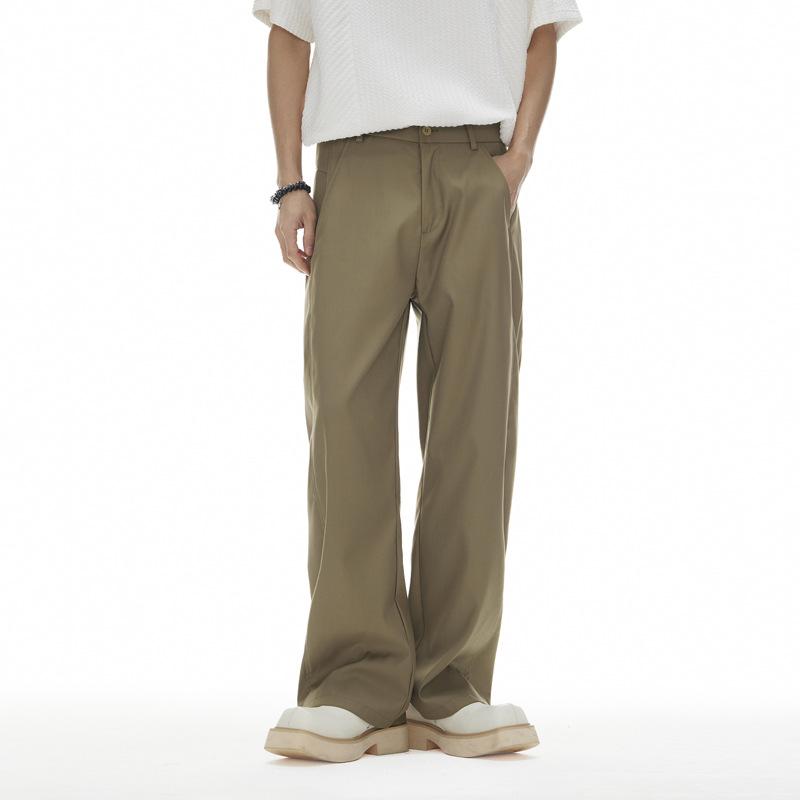 ・パンツスタイル: ロングパンツ・パンツ形状: ストレート・丈: ロング・ウエスト位置: 中腰・前立て: ジッパー・厚み: 薄手・対象: 青年・素材: コットン・使用シーン: 日常・裾デザイン: ストレート・加工: ノーアイロン・詳細: カ...