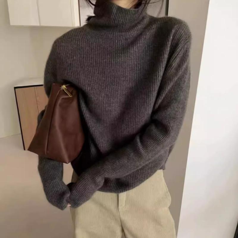 ・性別: 女性・カラー: ライトグレー,ベージュ,グリーン,レッド,キャラメル・サイズ: S,M,L,XL,XXL・スタイル: ルーズフィット・丈: ミディアム(50-65cm)・襟: ハイネック・袖丈: ロングスリーブ・厚み: 厚手・着用...