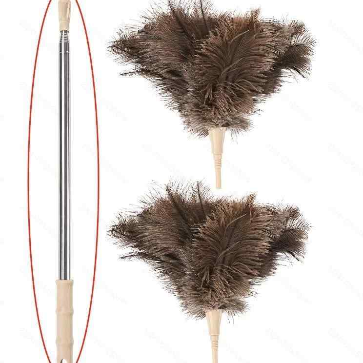 ・素材: ダチョウ毛・形状: 丸頭・色: カーキ・手柄: 竹節・杆: 不锈钢・機能: 伸縮・構成: 1杆2毛頭