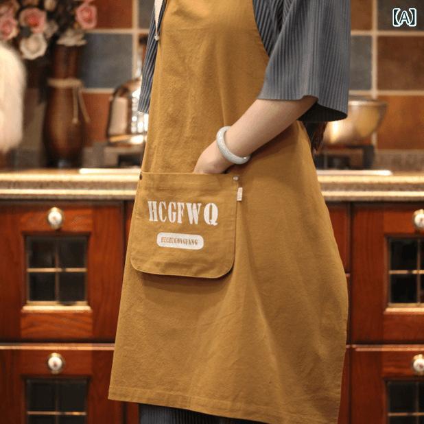 ・エプロンタイプ: 無袖エプロン・用途: 防汚・サイズ: フリー・柄: 無地・カラー: ジンジャーイエロー, 墨緑, ネイビー