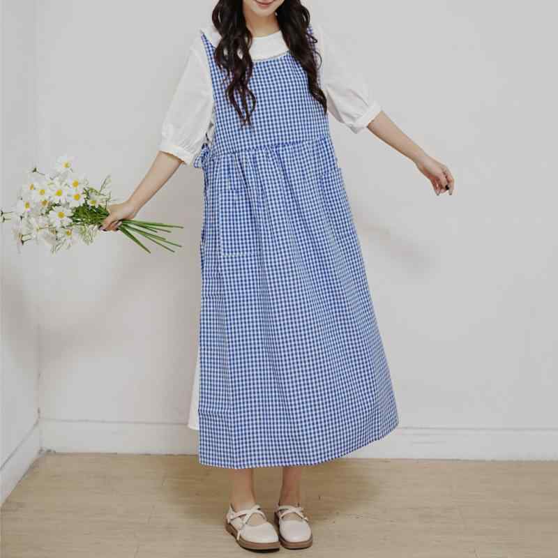 ・タイプ: 無袖エプロン・用途: 防汚・素材: コットン100%・サイズ: 均一・柄: ストライプ、チェック・カラー: 黒チェック、ロイヤルブルーチェック、ブルーホワイトチェック、レッドチェック、グリーンホワイトチェック、イエローホワイトチ...