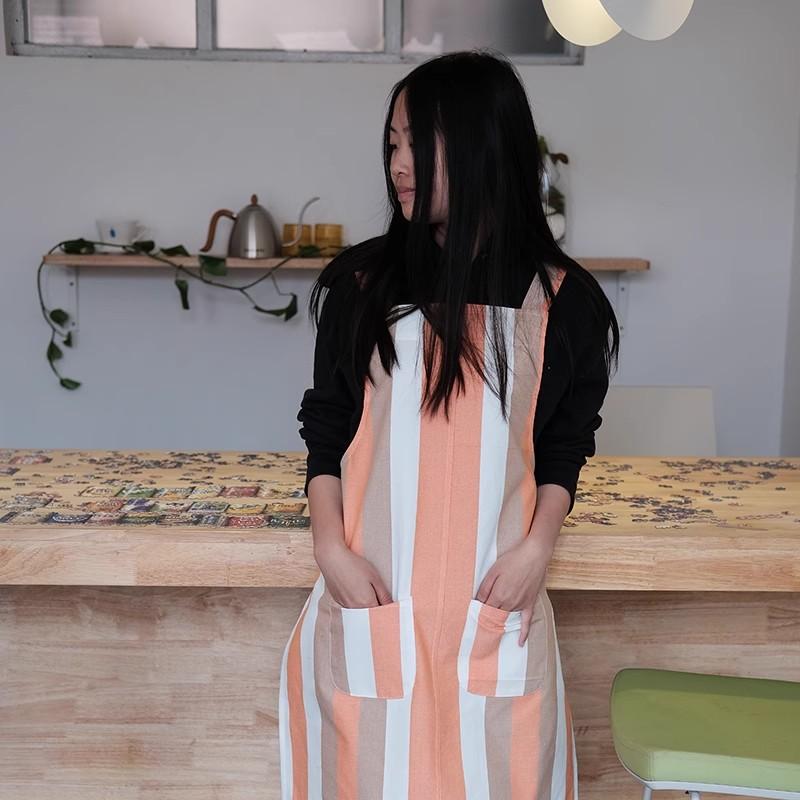 ・タイプ: 無袖エプロン・用途: 防汚・素材: コットン100%・サイズ: 均一・スタイル: モダンシンプル・柄: ストライプ、チェック・カラー: ブルー、オレンジ、アイボリー、ピンク・対象: 成人