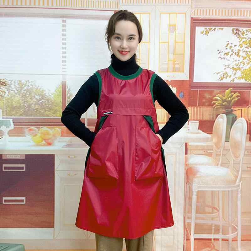 ・種類: 無袖エプロン・用途: 防水・素材: PVC・スタイル: 清新・柄: 無地・色: 栗色,赤,黒,青,栗色エプロン+袖カバー,赤エプロン+袖カバー,黒エプロン+袖カバー,青エプロン+袖カバー,栗色加絨款,黒加絨款