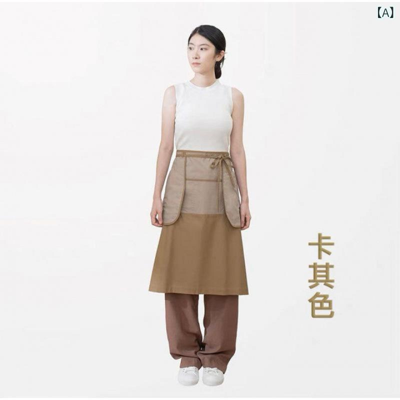 ・種類: 無袖エプロン・用途: 防汚・サイズ: 均一・スタイル: モダンシンプル・色: カーキ色,深緑色・柄: 無地・対象: 女性,男性,青少年,カップル,成人,家族