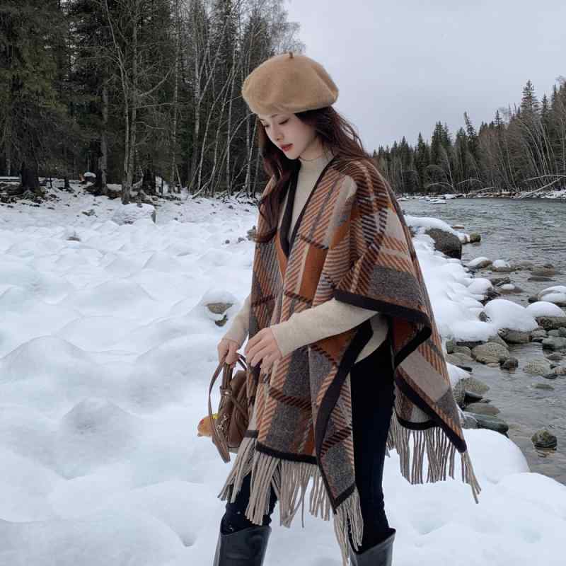 ・対象性別: 女性・編み方: 経編・素材: アクリル/人工羊毛・柄: チェック・機能: 保温・適合季節: 冬、春、秋・丈: ノーマル・スタイル: 欧米ストリート・色: フェルトチェック、シティミラージュ、ブラックホワイトチェック、ブラウンチ...