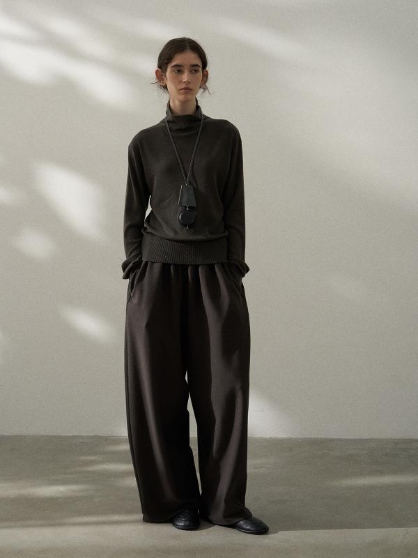 ・素材: コットン70-80%,ポリエステル30%以下・カラー: ブラック,ダークグレー,ベージュ,パープル・サイズ: S,M・スタイル: ベーシック,通勤・パンツ形状: ワイドレッグ・丈: ロング・ウエスト: ゴム・厚み: 厚手・デザイン...