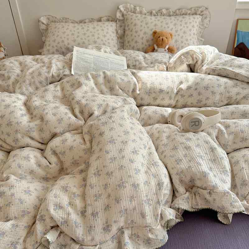 ・素材: コットン100%・糸数: 60番手・染色加工: 活性染色・織り方: プリント・重量: 2500g-3000g・柄: 植物花柄・スタイル: ベッドシーツ型・パターン: 白蘭地,花仙子,怦然心動,清冷紫葡萄,清新奶塩,紫鸢温柔・サイズ...