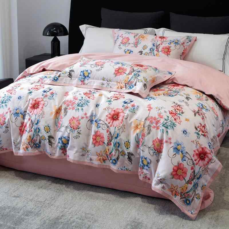 ・素材: 長繊維綿・糸番手: 100支・染色加工: 活性染色・織造加工: プリント,起毛・生地重量: 500g/平方メートル以下・柄: 植物花卉・款式: ベッドシーツ式・カラー: ピンク,グリーン,パープル,ブラウン,グレー,ベージュ・サイ...