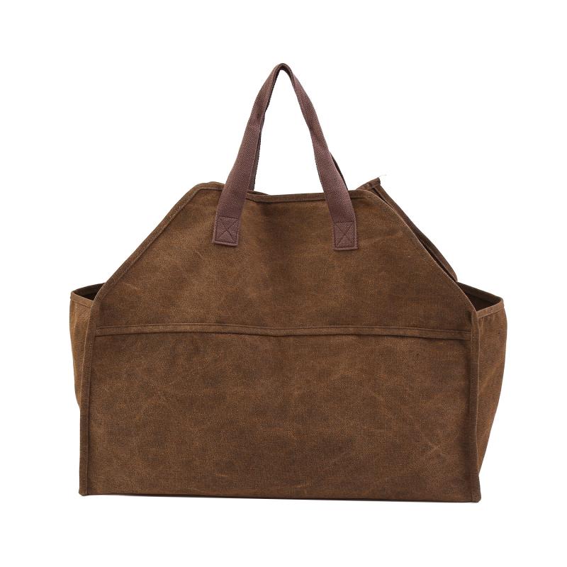 ・形状: ハンドバッグ式・素材: キャンバス・機能: キッチン収納・適用シーン: 引っ越し・収納シーン: キッチン収納・スタイル: モダンシンプル・色: ブラウン・サイズ: 57×24×46cm